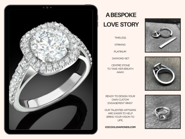 Bespoke Platinum Diamond Engagement Ring: A Love Story | Icecool Diamonds